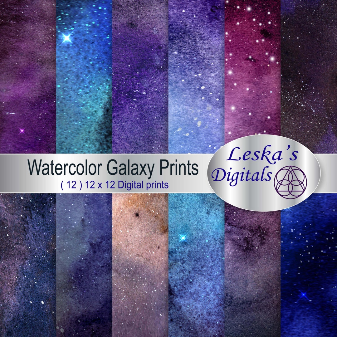 Galaxy Digital Paper "watercolor Texture" Watercolor Paper, Vibrant ...