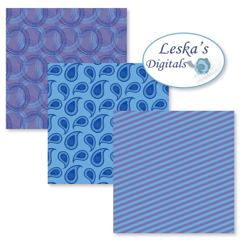 Purple and Blue Digital Paper Digital Background Blog - Etsy
