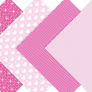 Valentine Digital Paper, "valentine Scrapbook Paper" Pink Valentine ...