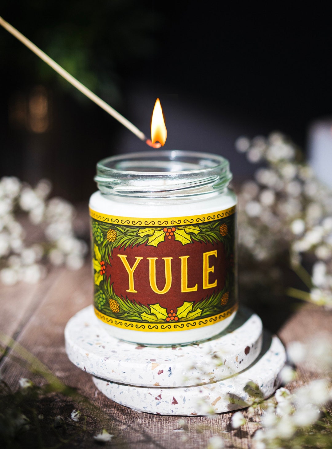 Yule Candle Artisanal Hand-poured Ritual Soy Wax Candle With 100% ...