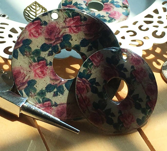 Handmade Washer Focal Antique Roses Large and Medium sizes | Etsy