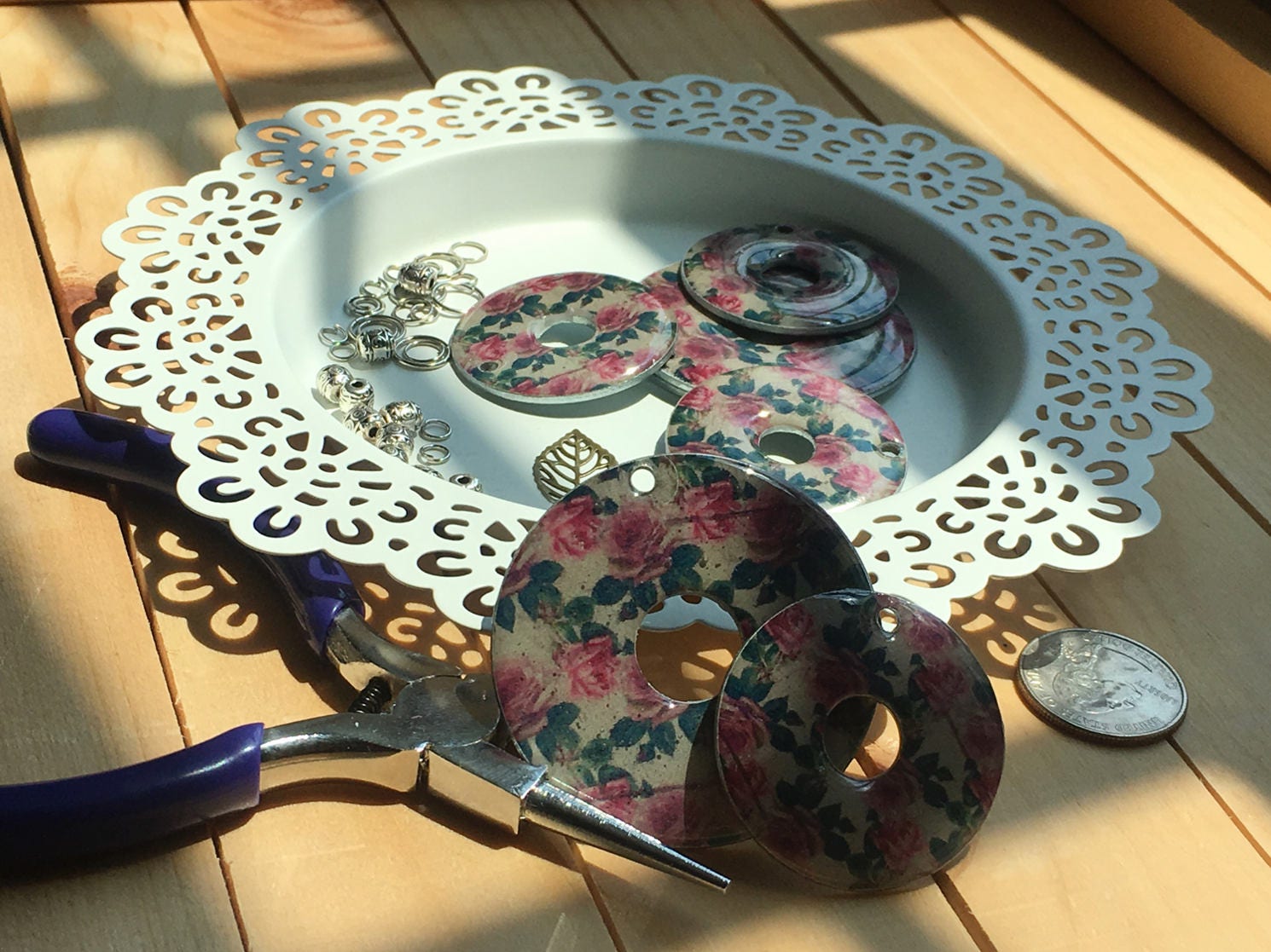 Handmade Washer Focal Antique Roses large and Medium Sizes - Etsy