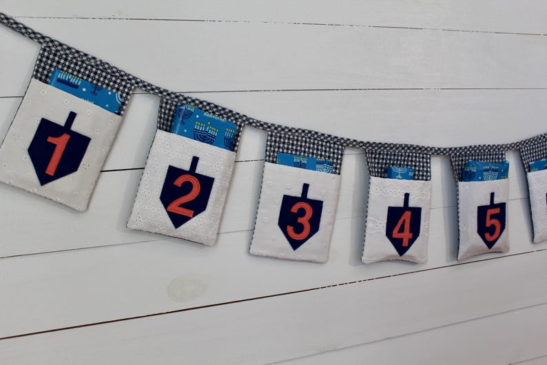 Hanukkah Dreidel Banner, Hanukah Stocking, Chanukah Advent - Etsy