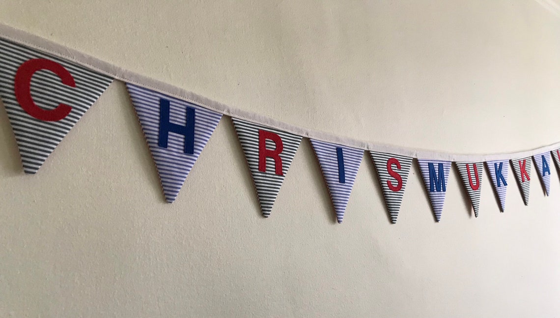 Chrismukkah Banner Flags Interfaith Holiday Decorations - Etsy