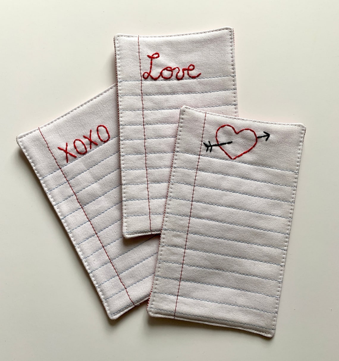 Embroidered Fabric Love Notes Valentine's Day - Etsy