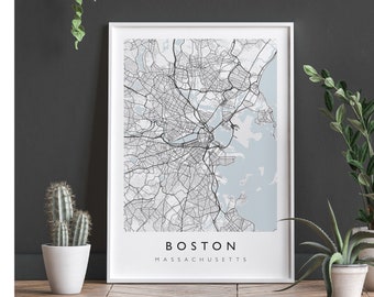 Boston Map Poster | Etsy