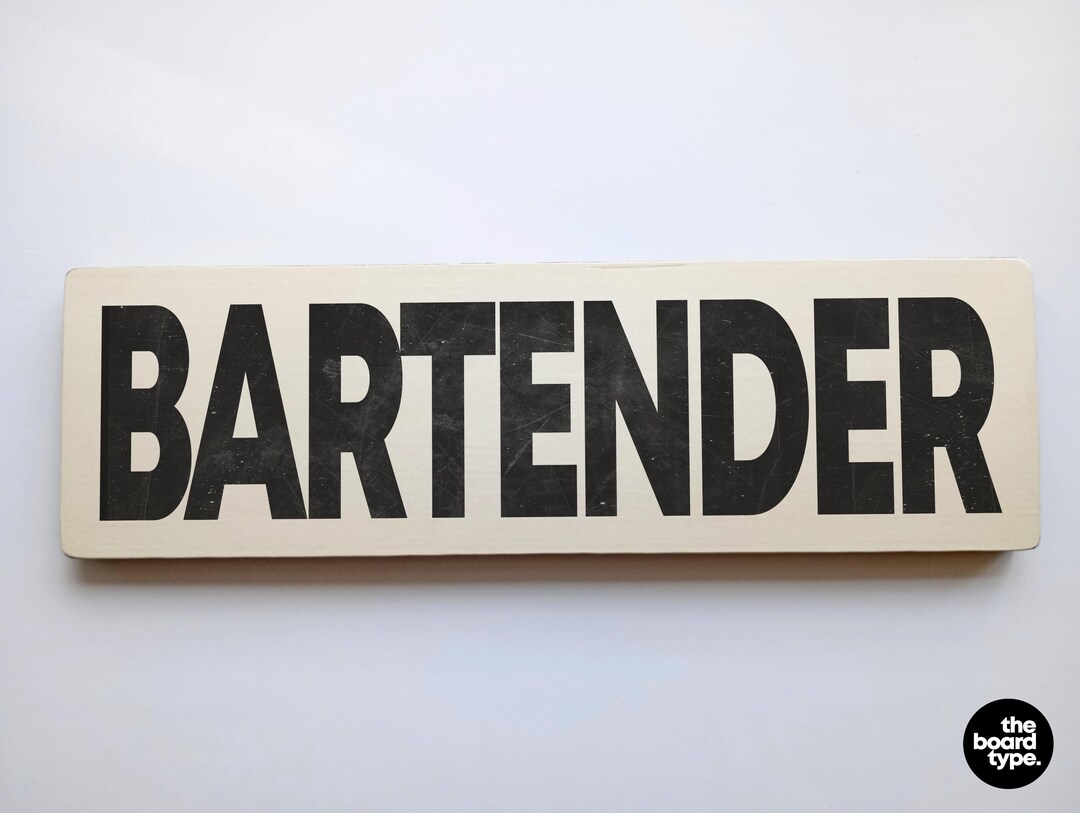 BARTENDER Wooden Sign - Fun Golf Sign - Vintage Retro Wooden Bartending ...