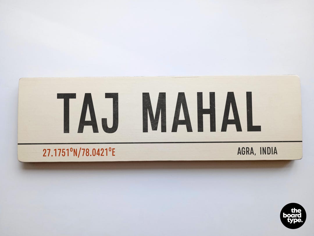 Taj Mahal Wooden Sign: Handmade India Travel Art - Etsy