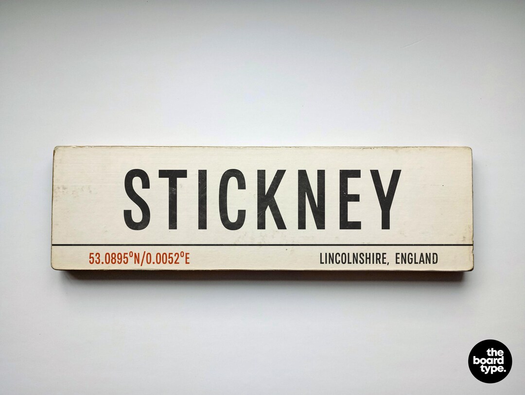 STICKNEY Lincs Wooden Sign - City Board - Town City Wooden Sign ...