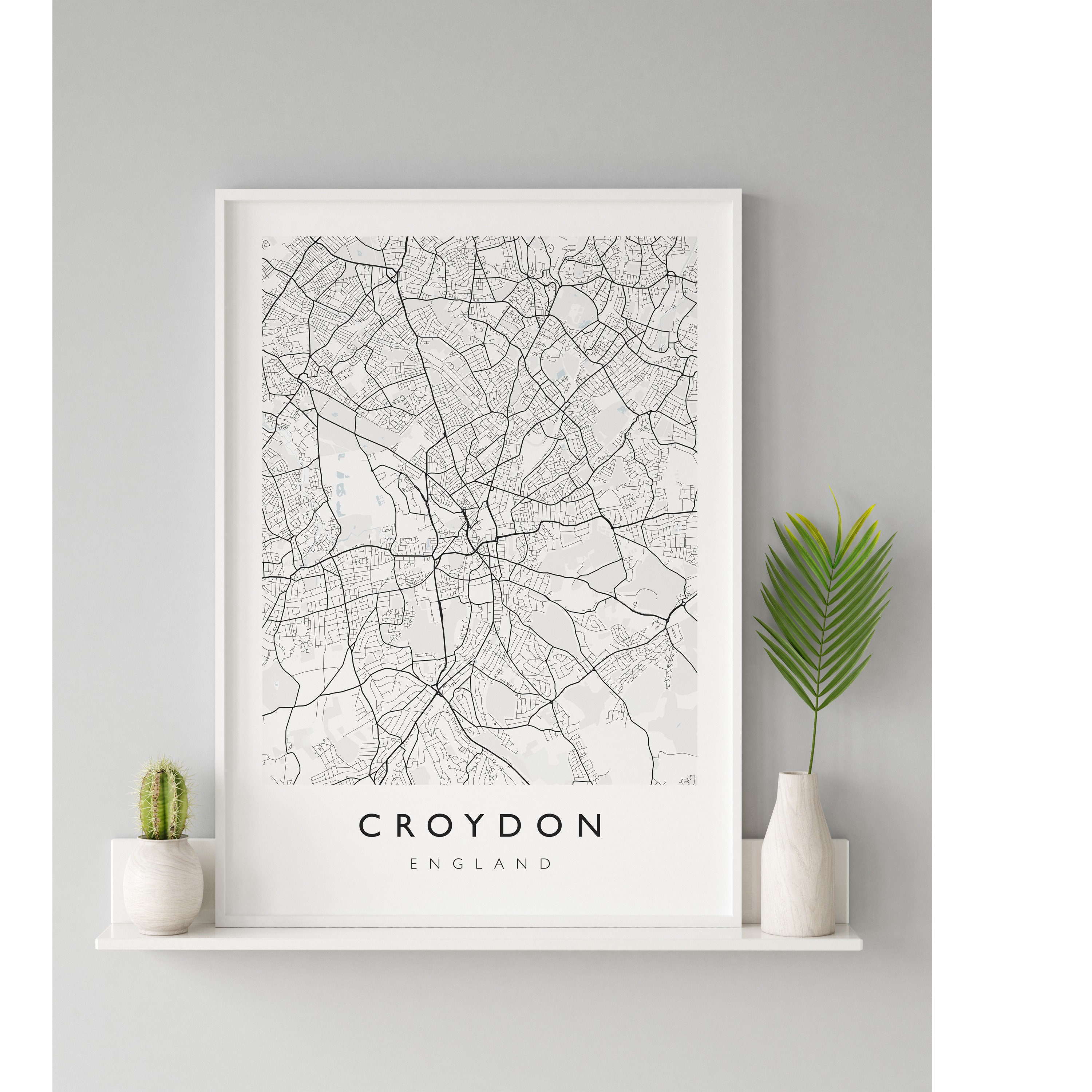 CROYDON Map Poster City Map Print London Maps UK Maps | Etsy