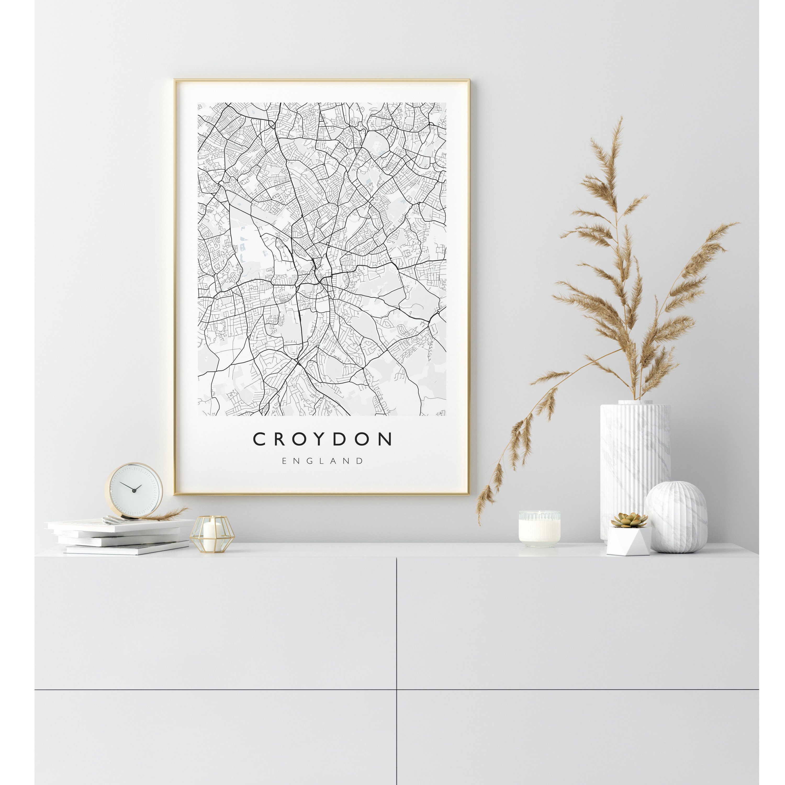 CROYDON Map Poster City Map Print London Maps UK Maps | Etsy