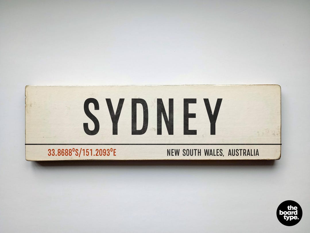 SYDNEY Australia Wooden Sign - Custom Wooden Sign - Personalised Wooden ...