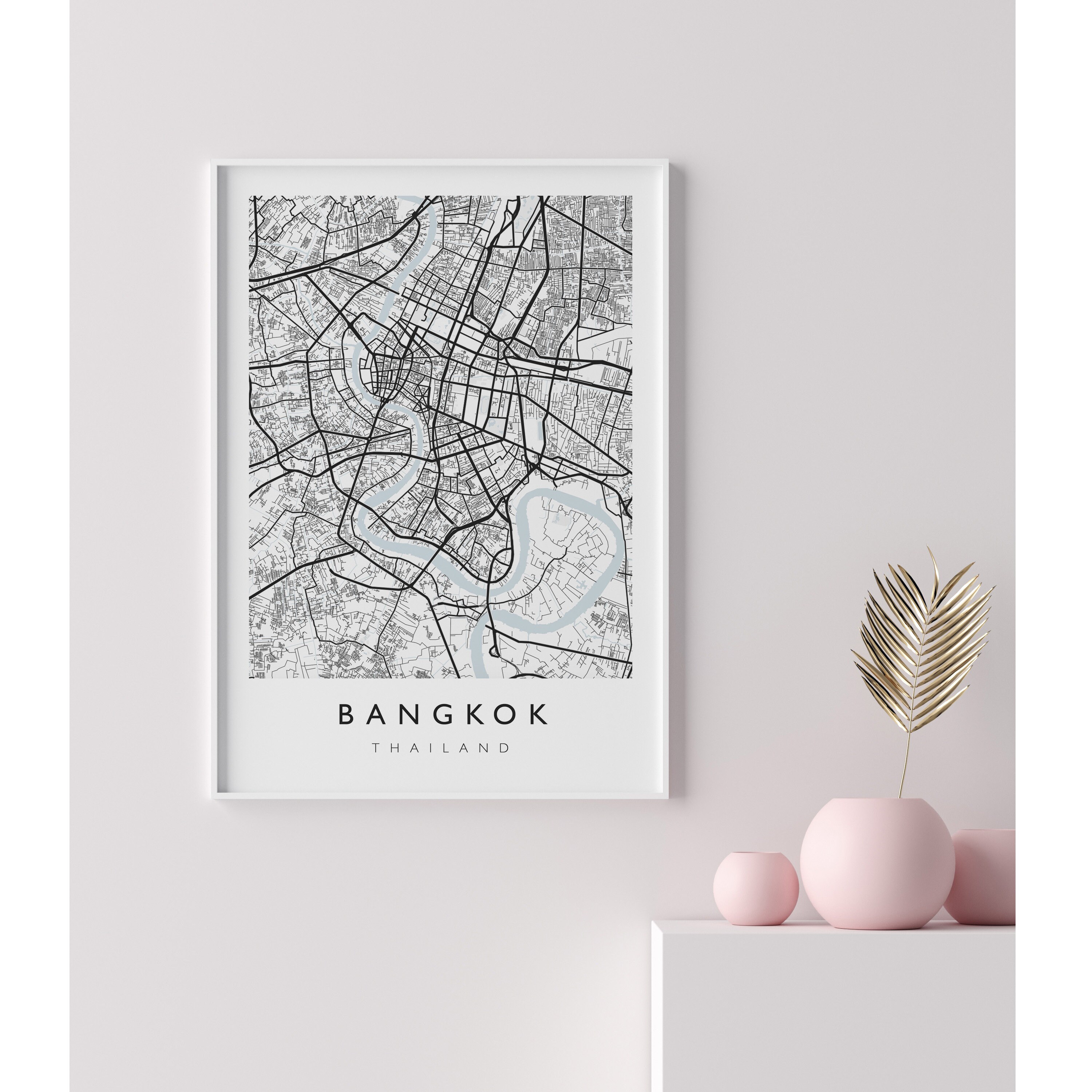 BANGKOK Thailand City Print Bangkok Map Print Map Poster | Etsy