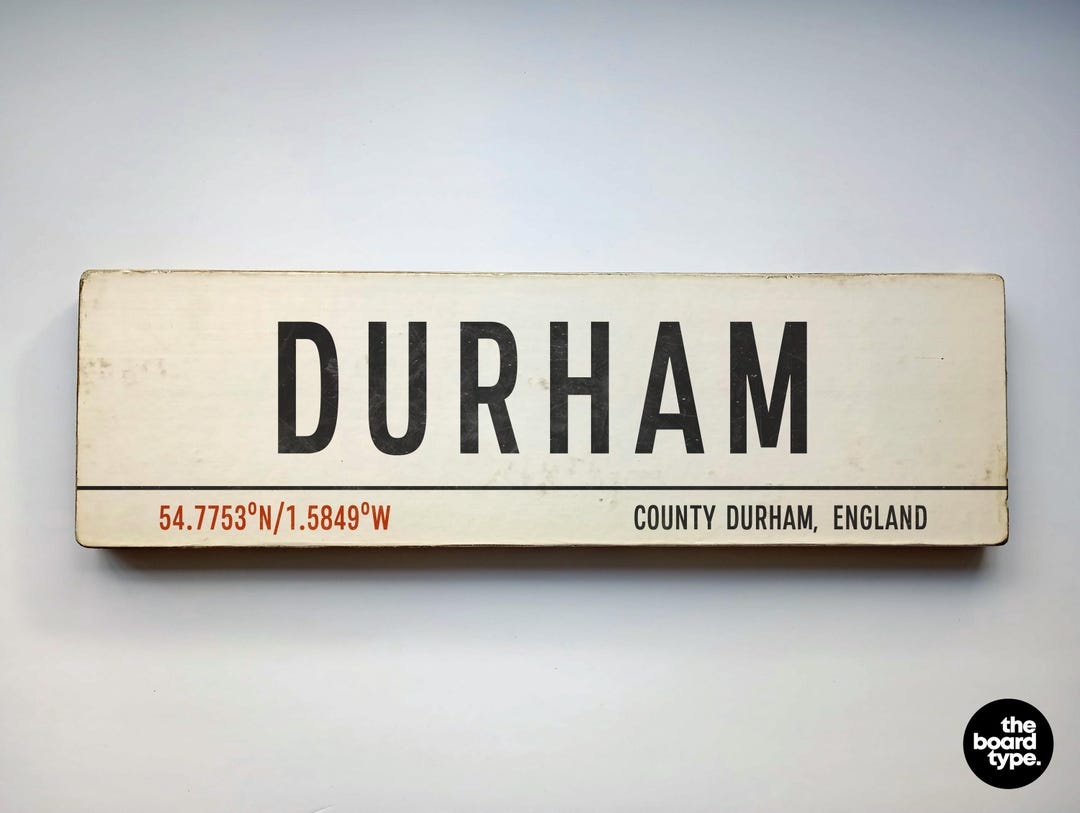 DURHAM Custom Wooden Sign Board - Custom City Wooden Sign ...
