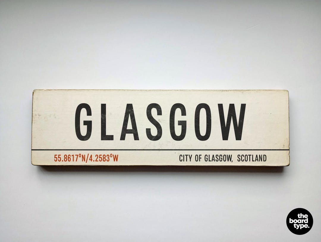 GLASGOW Scotland Handmade Wooden Sign - Glasgow City Wooden Sign ...