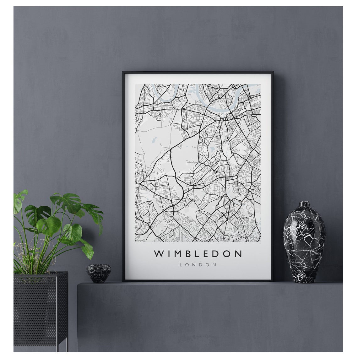 WIMBLEDON London Map Print Wimbledon Map All England | Etsy UK