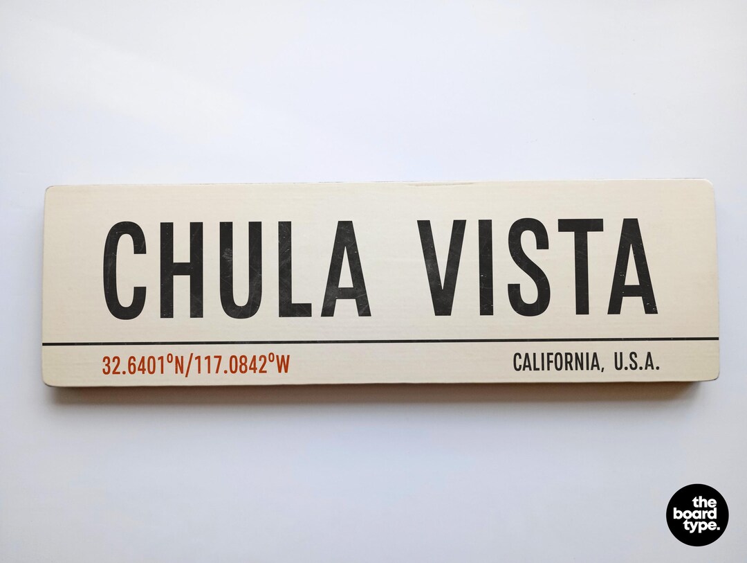 Vintage Wooden Chula Vista California Sign: Handmade Cali Art - Etsy