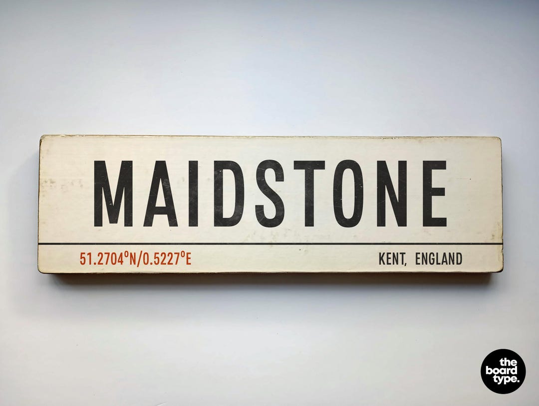 Handmade Maidstone Kent Wooden Sign: Vintage City Art - Etsy