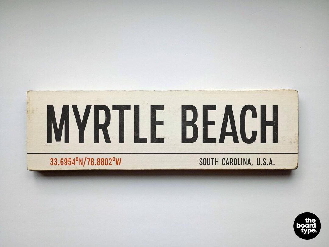 MYRTLE BEACH Custom Handmade Sign - Wooden Sign - South Carolina Wooden ...