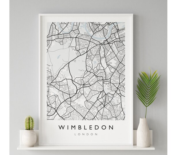WIMBLEDON London Map Print Wimbledon Map All England Tennis Club Art ...
