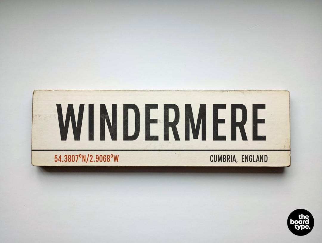 Windermere Wooden Sign: Lake District Handmade Wood Art - Etsy