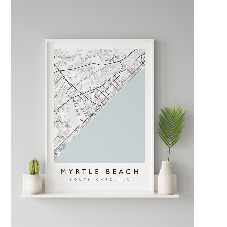 MYRTLE BEACH City Map Print Myrtle Beach City Poster City | Etsy