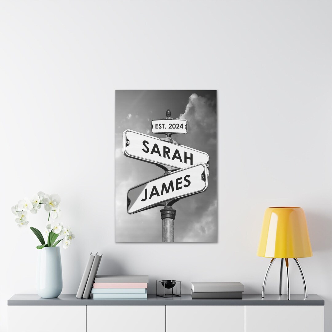 Couples Names Street Sign, Engagement Fiance Gift, Personalized Wedding ...