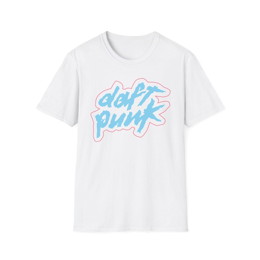 Daft Punk Shirt Logo White Tee Shirt Daft Punk Blue Pink Logo Black ...
