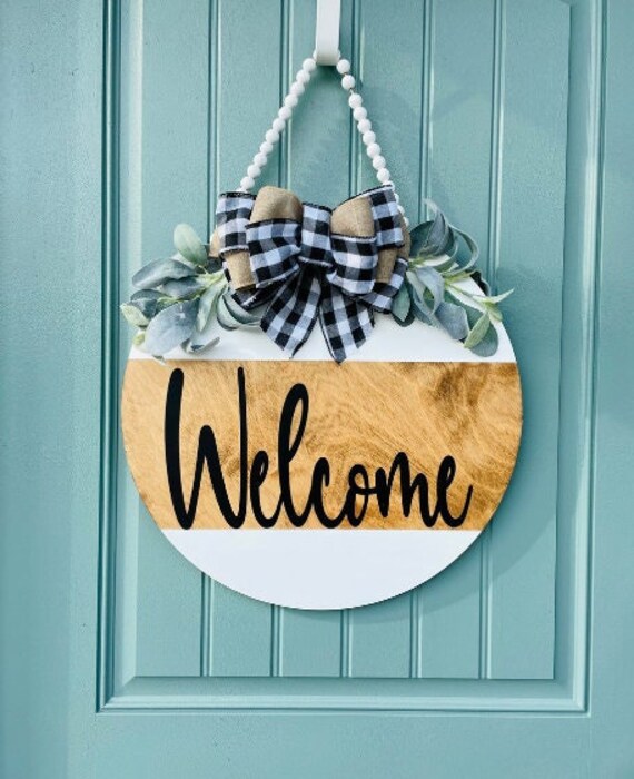 Front Door Sign Welcome Sign for Front Door 18 Round - Etsy