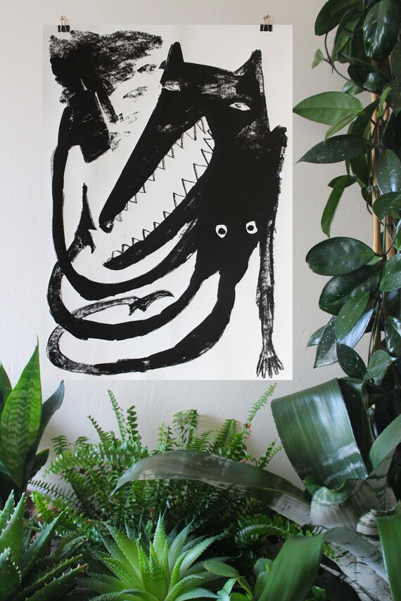 Prints Mel Sheppard Print - Limited Edition A2 Size Cad Wolf- Screen ...