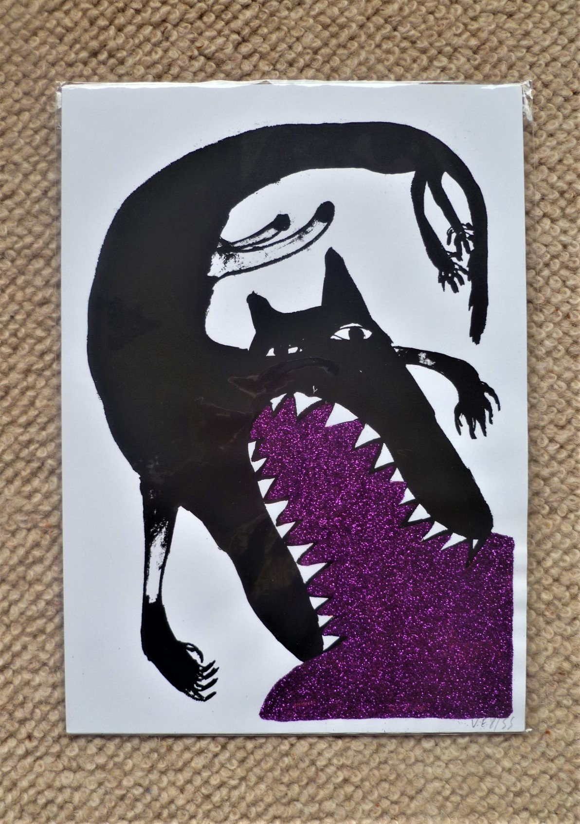 Prints Mel Sheppard Print - Limited Edition A2 Size Cad Wolf- Screen ...