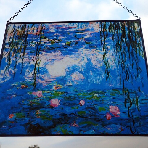 Claude Monet water Lilies Stained Glass and Printing on - Etsy