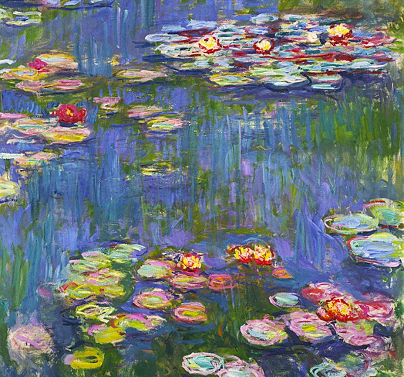 Claude Monet Water Lilies Stained glass and printing on | Etsy