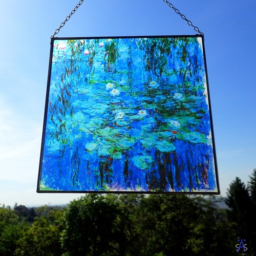 Claude Monet water Lilies Stained Glass and Printing on - Etsy