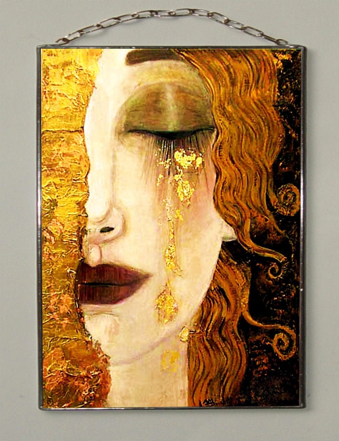 Golden Tears. Stained Glass and Printing on Canvas, (canvas 280 Gsm ...