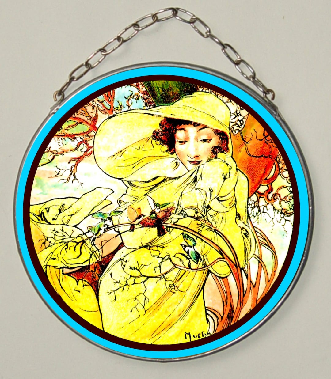 Alphonse Mucha - the Months (1899) - FEBRUARY. Stained Glass and Print ...
