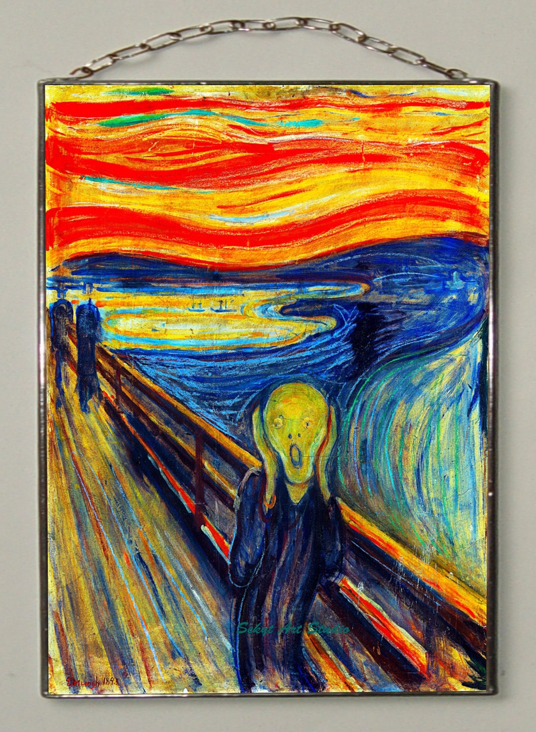 Edvard Munch - the Scream. Stained Glass and Print on Canvas.present ...