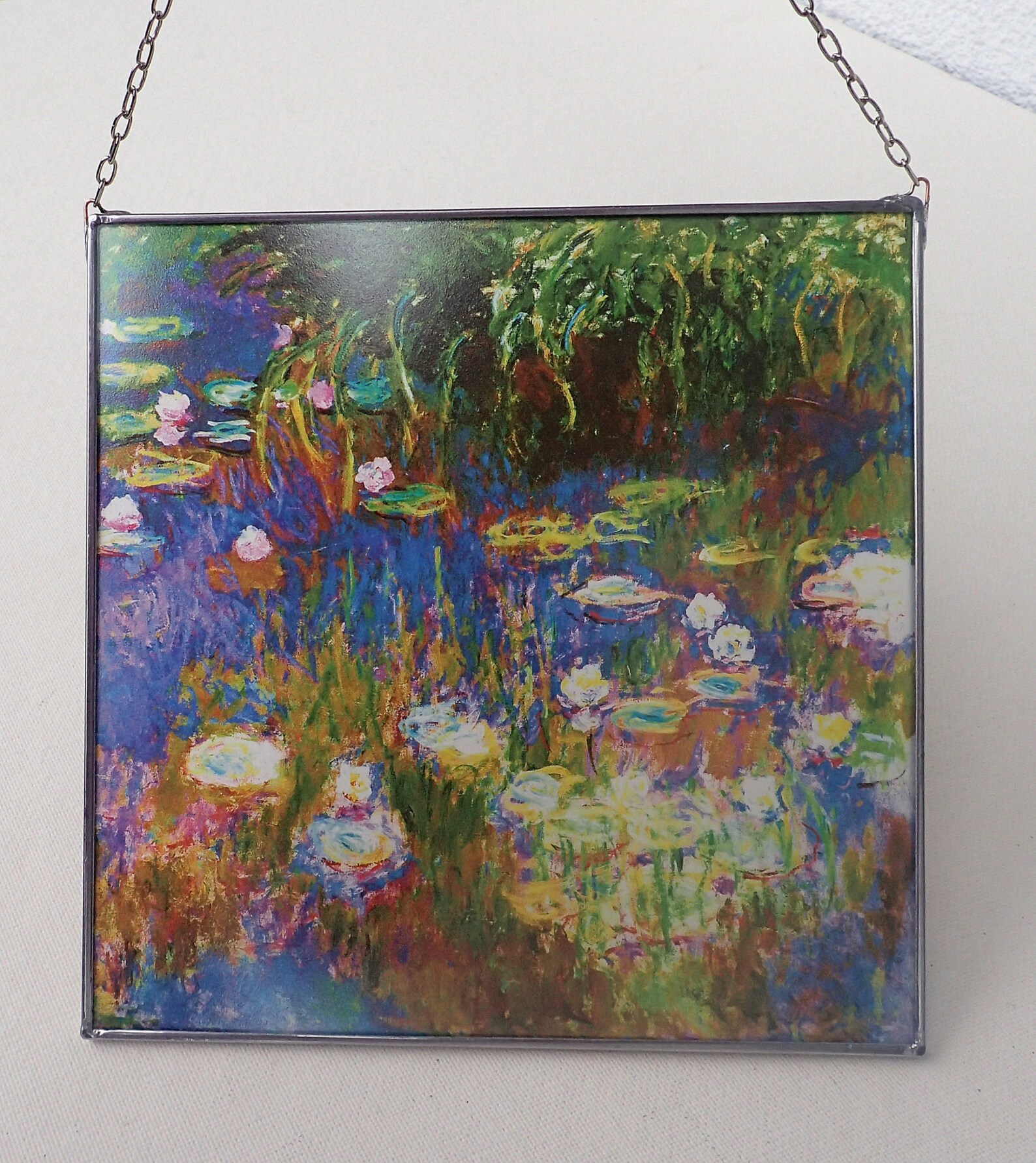 Claude Monet Water Lilies. Stained Glass and Printing on - Etsy