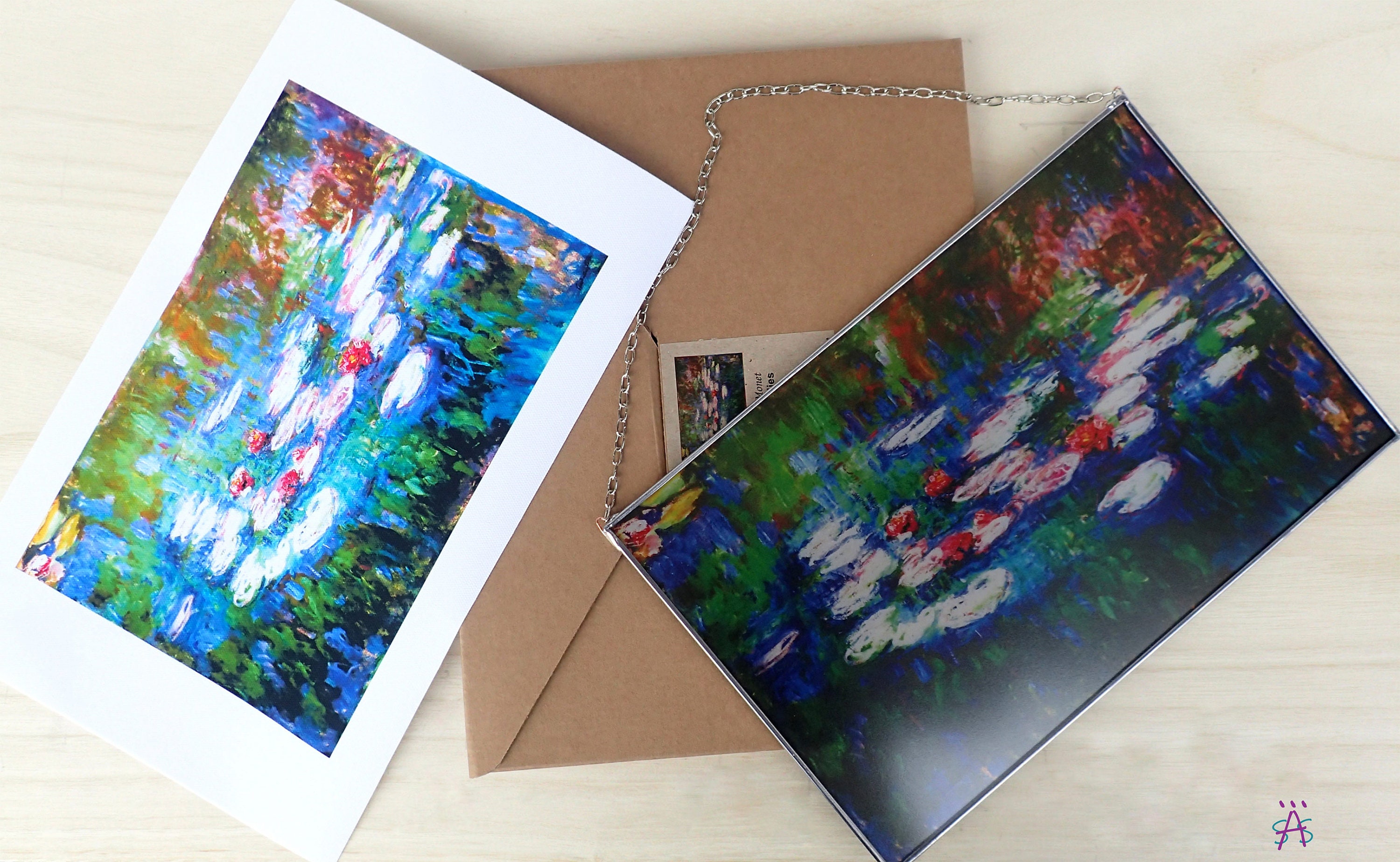 Claude Monet Water Lilies Stained Glass and Printing on | Etsy