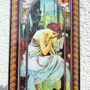 Alphonse Mucha - Night, Stained Glass and Print on Canvas. (canvas 280 ...