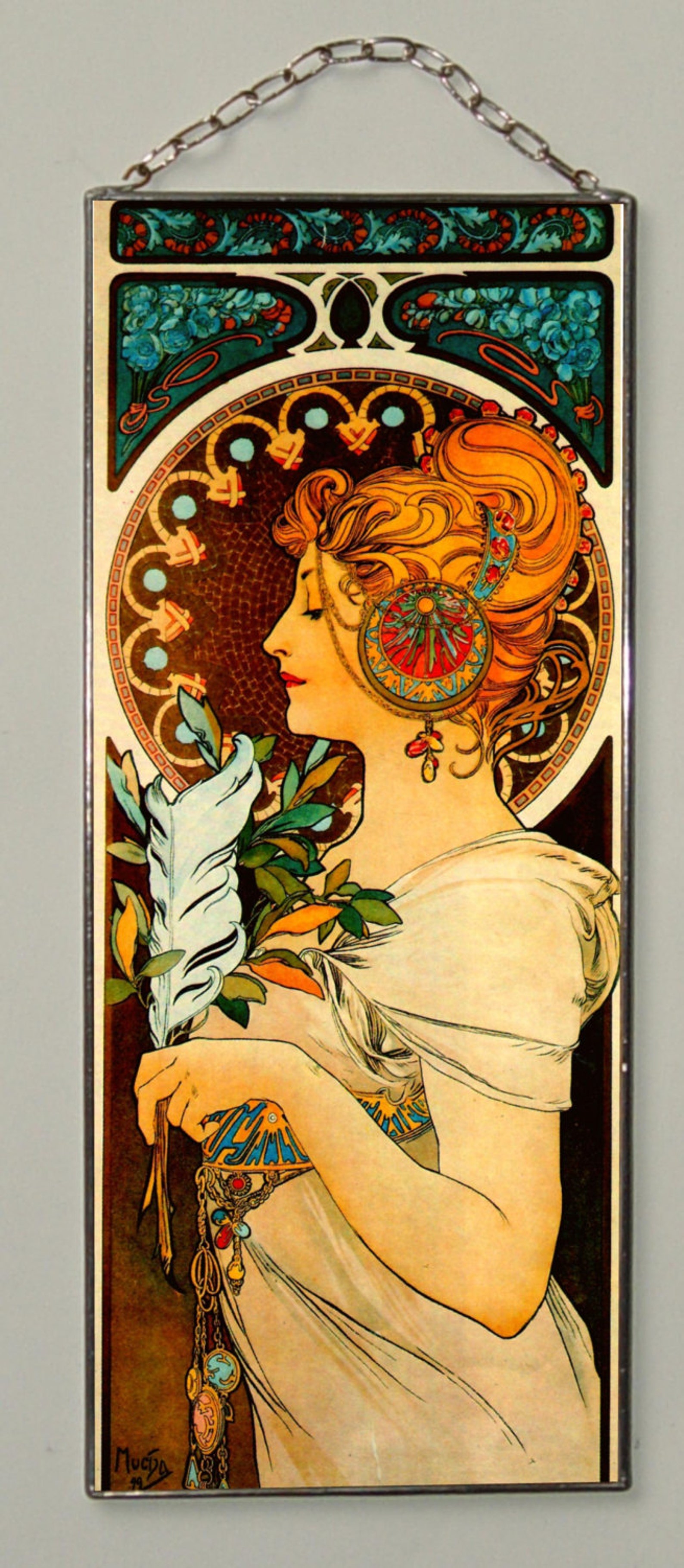 2x Alphonse Mucha Primrose and Feather Stained Glass and - Etsy Canada