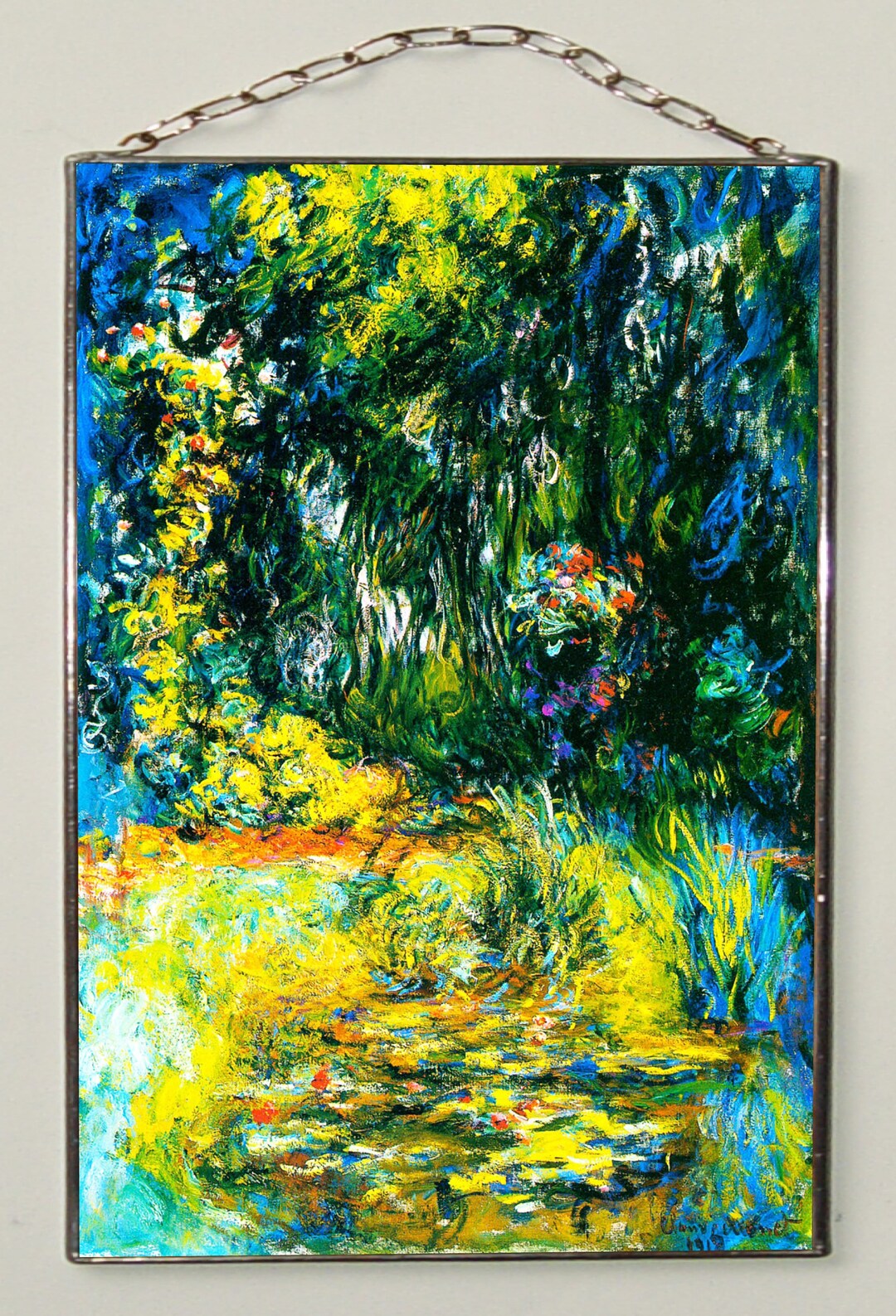 Claude Monet - Corner of Water Lily Pond, 1x Stained Glass and 1x ...