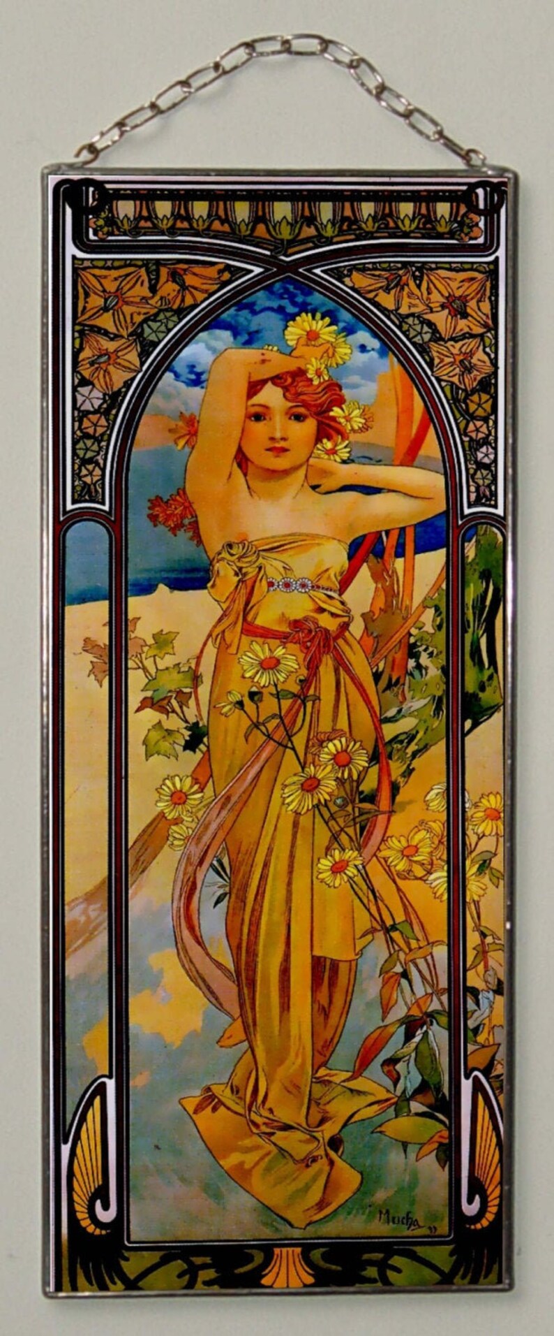 Alphonse Mucha Day. Stained Glass and Printing on - Etsy