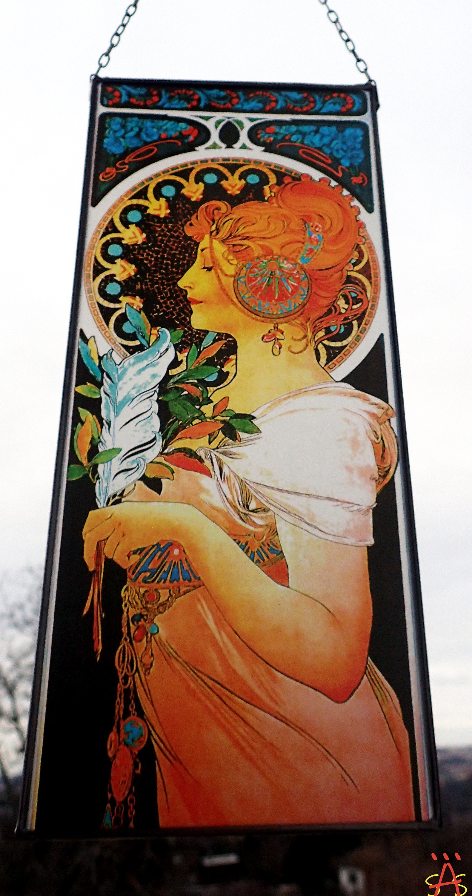 2x Alphonse Mucha Primrose and Feather Stained Glass and - Etsy Canada