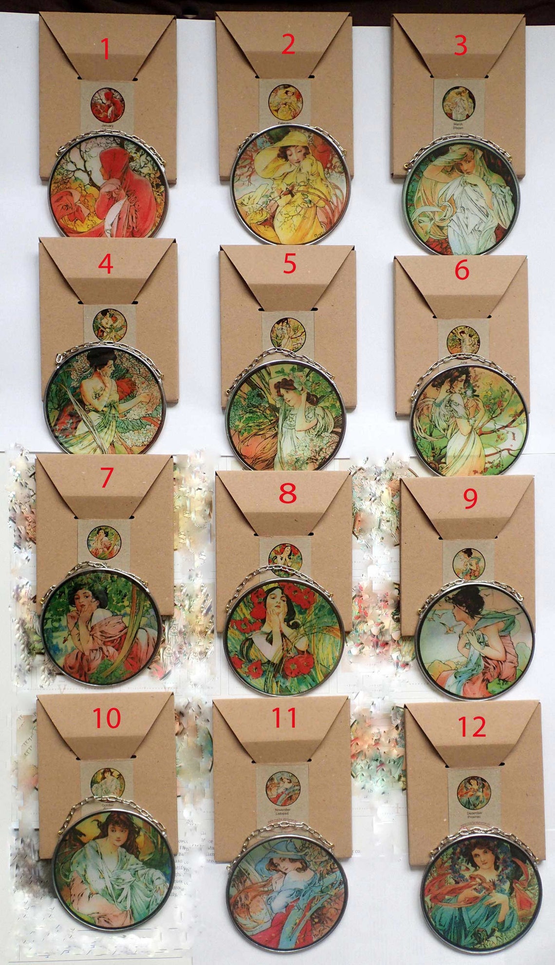 Alphonse Mucha the Months 1899 Marchstained Glass and | Etsy