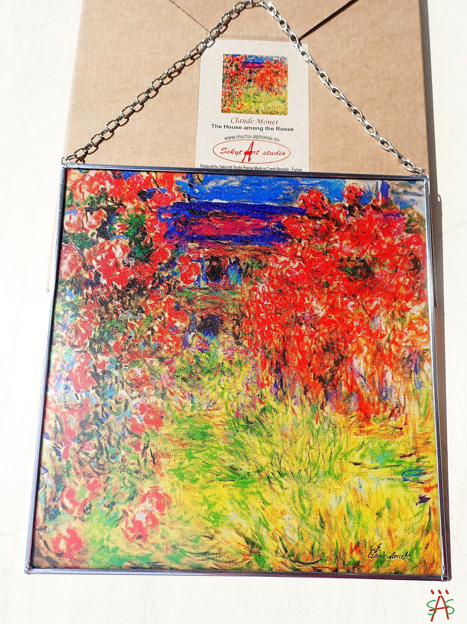 Claude Monet the House Among the Roses. Stained Glass and | Etsy