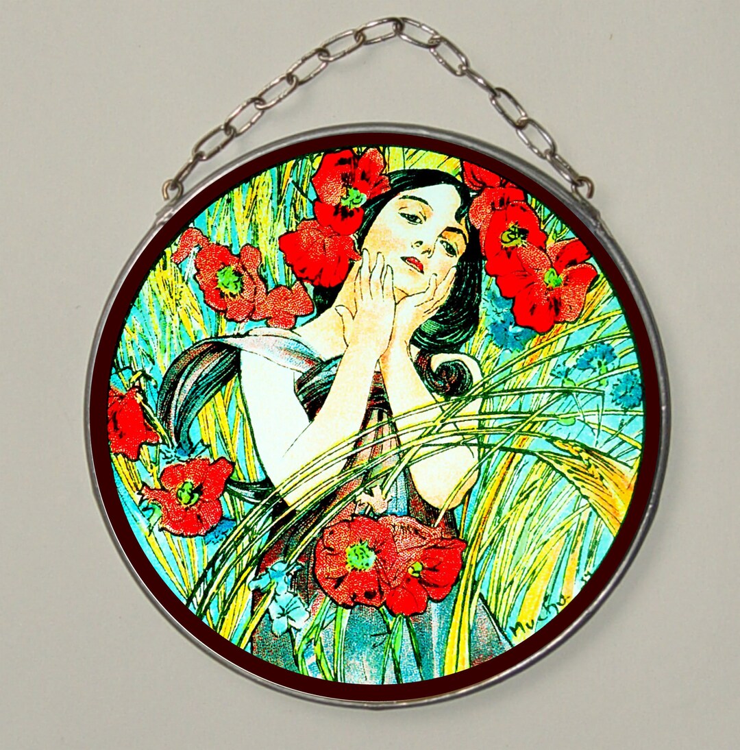 Alphonse Mucha the Months 1899p.stained Glass AND Printing - Etsy