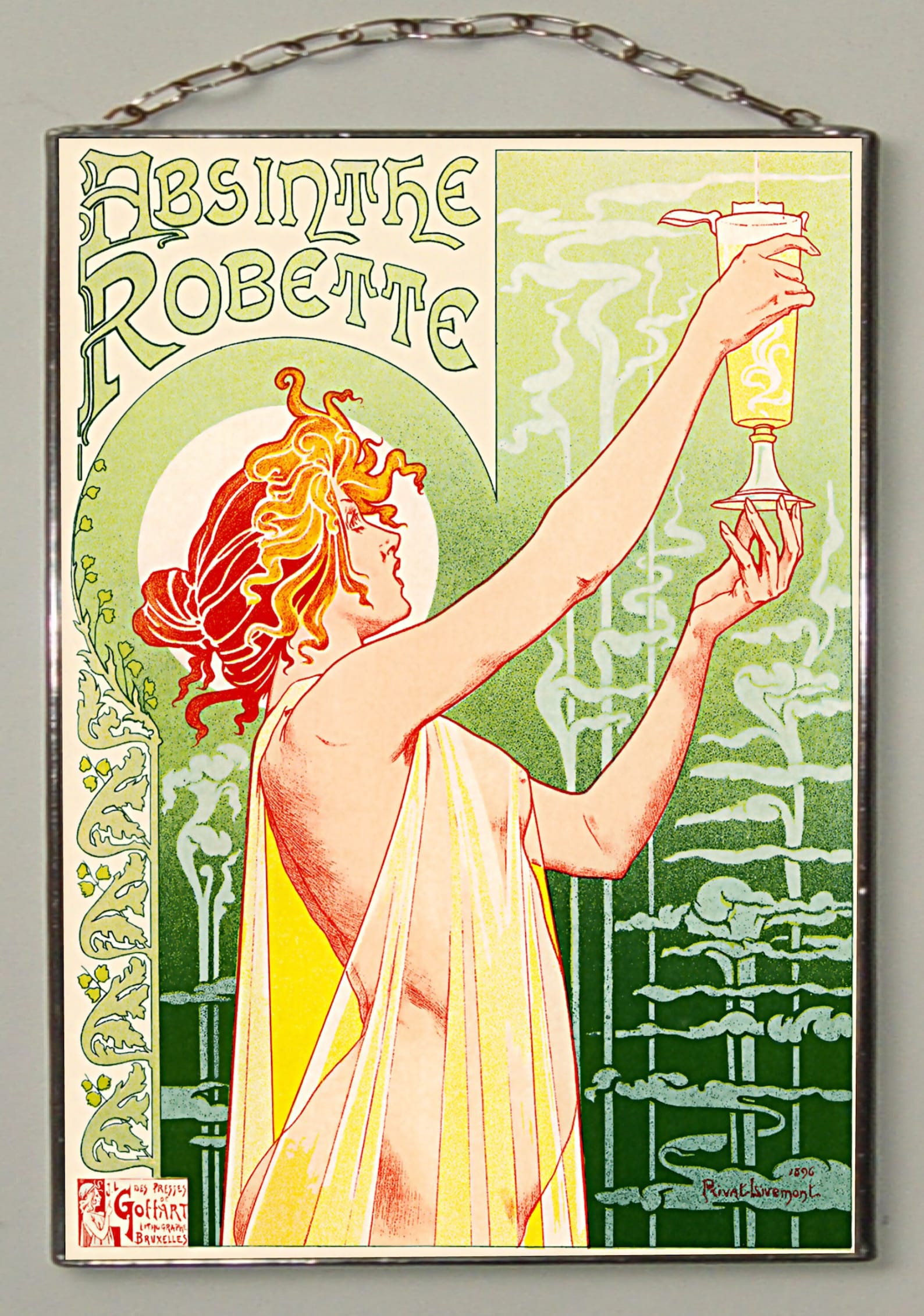 Alphonse Mucha Absinthe Robette.stained Glass and Printing - Etsy