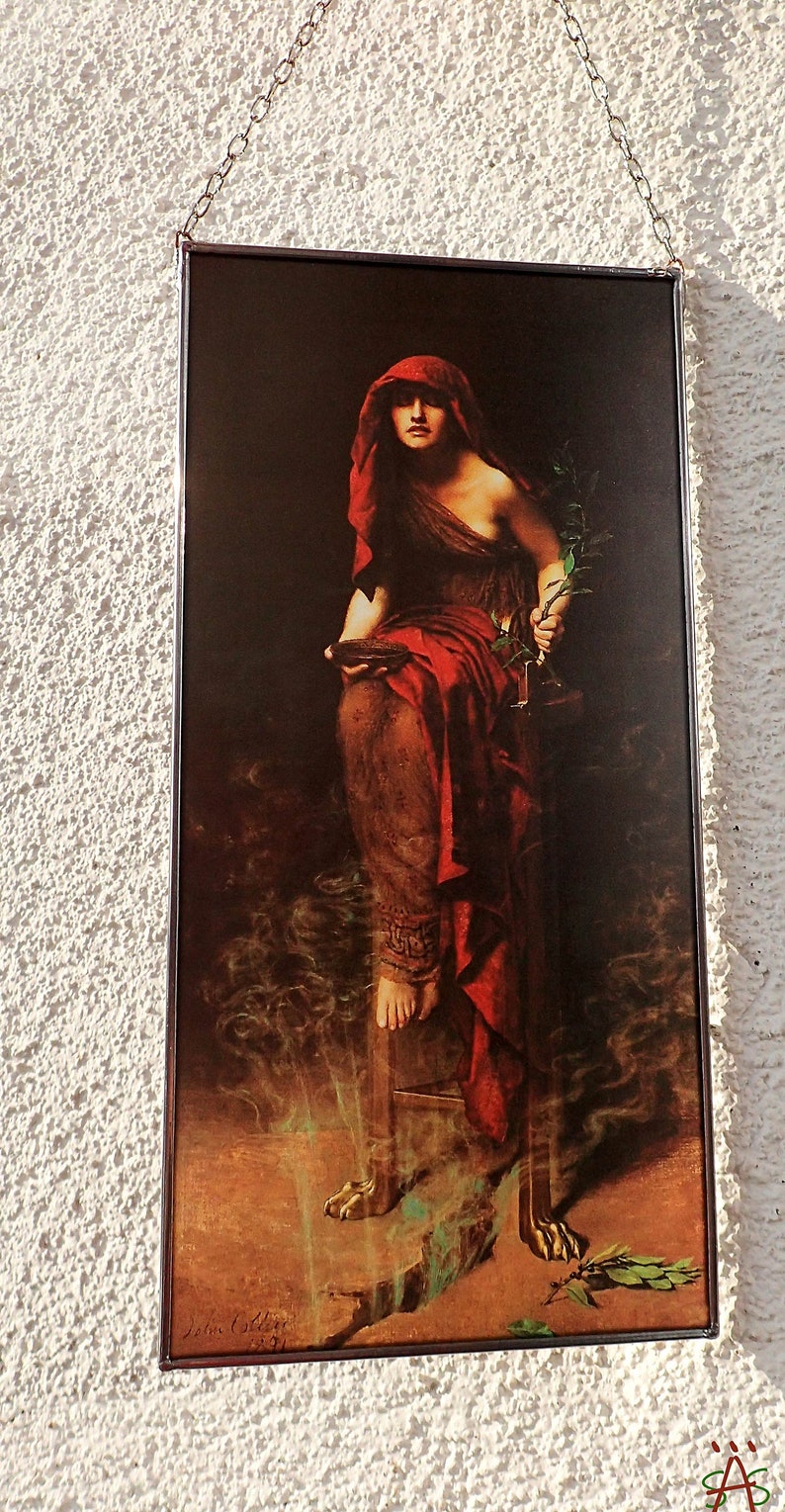 John Maler Collier - Priestess of Delphi, 1x Stained Glass and 1x Print ...