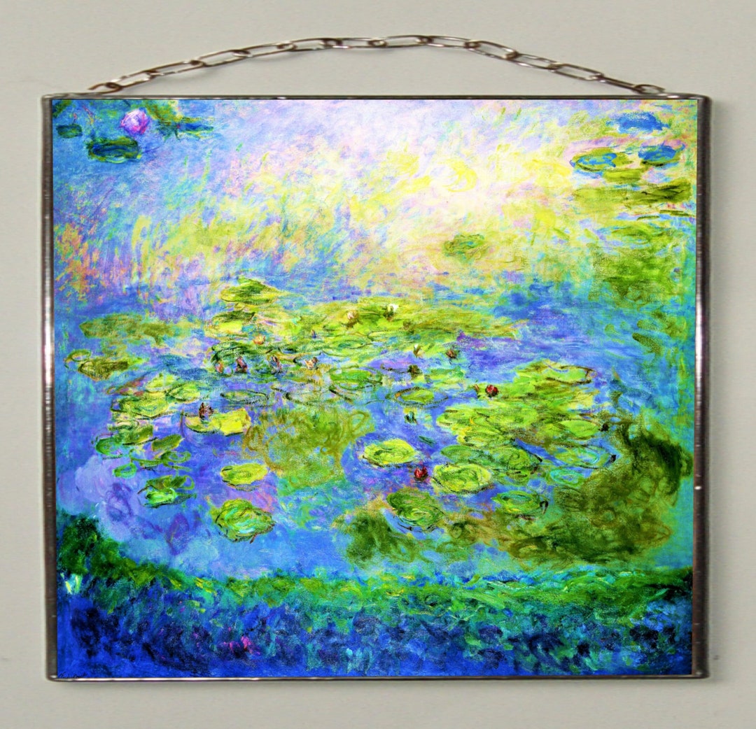 Claude Monet - Nymphéas(waterliliés) 1x Stained Glass and 1x Print on ...